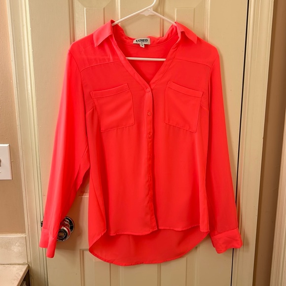 Express | Tops | Super Cute Pink Work Top | Poshmark
